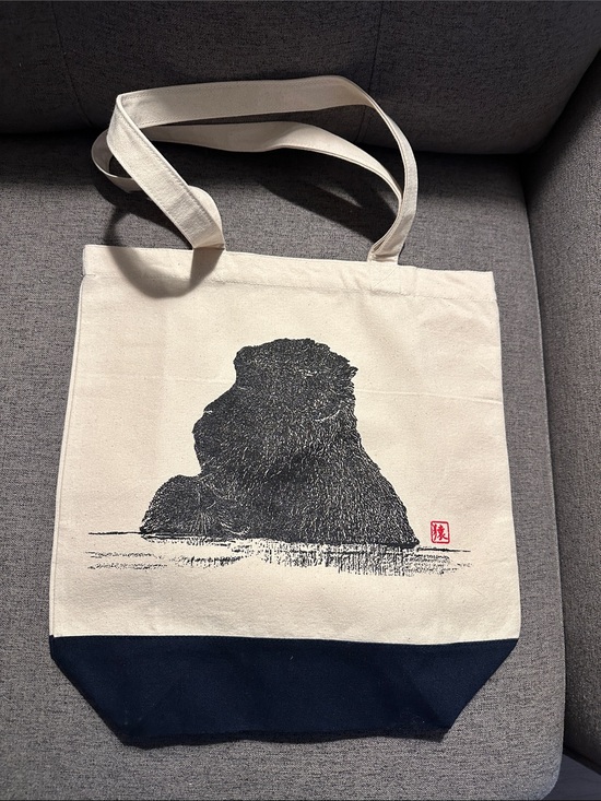 Bags | Canvas Tote Bag With Black Otter Silhouette | Poshmark